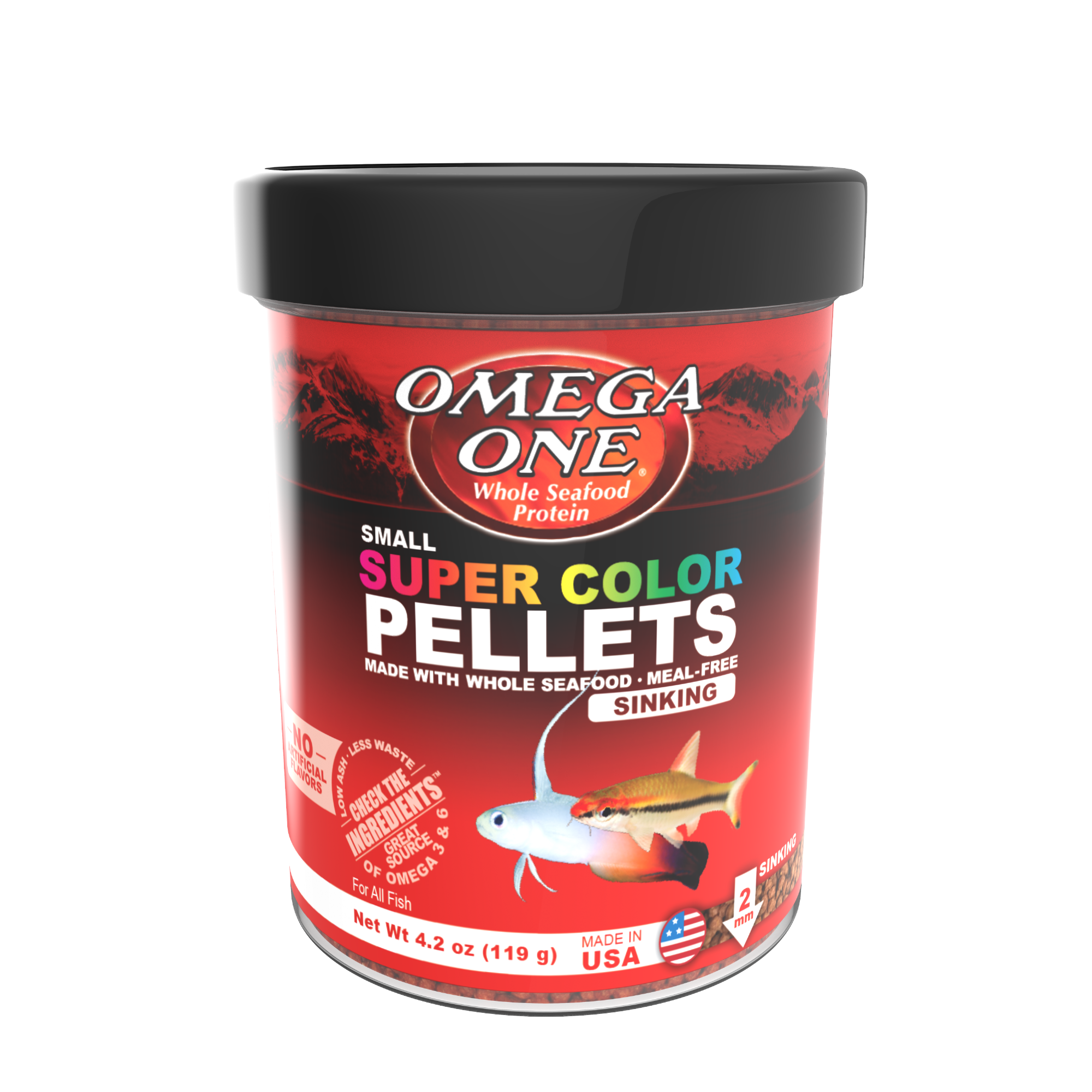 Omega One Super Color Sinking Pellet Fish Food Small Pellets 4.2 oz ...