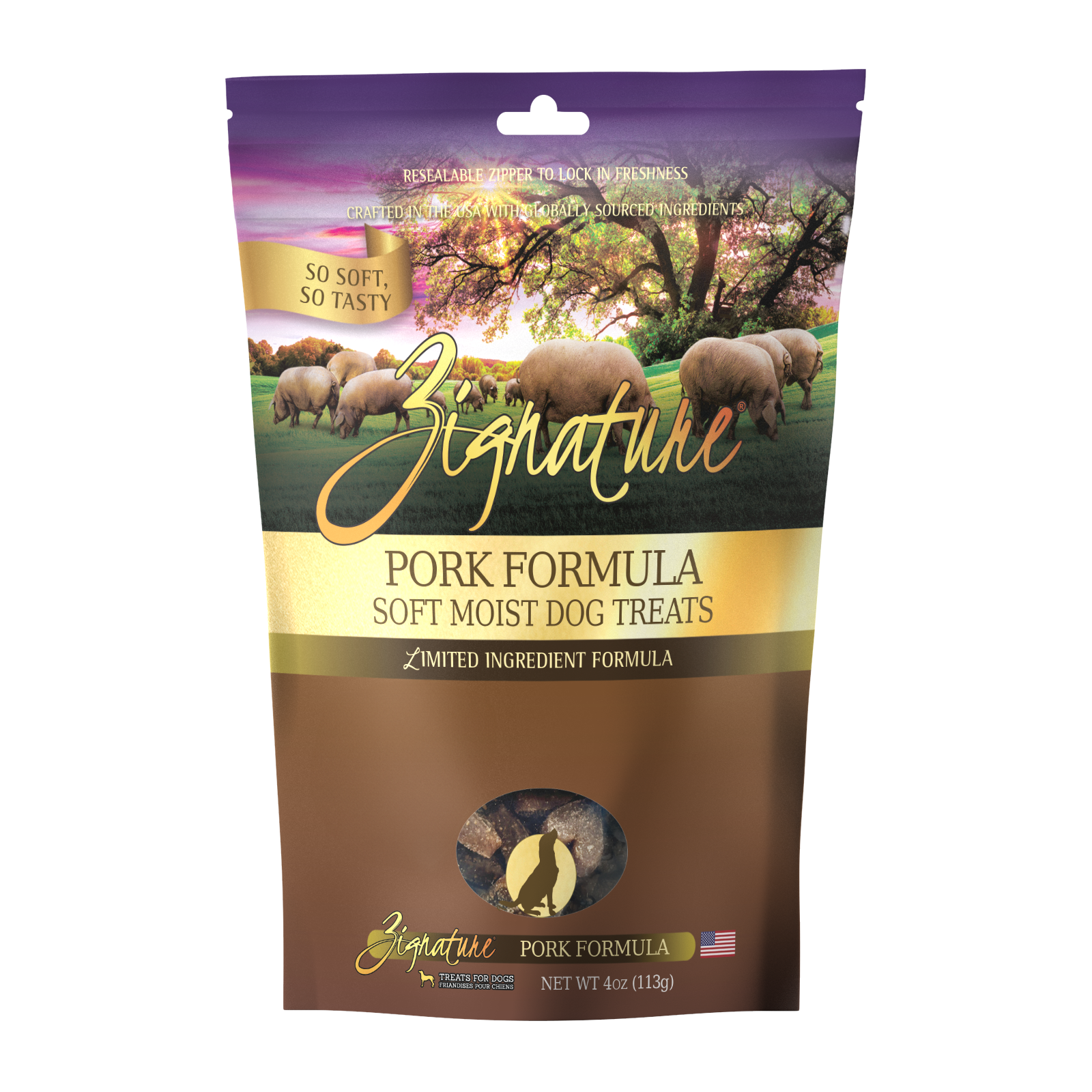 Zignature Pork Soft Moist Treats For Dog 4 oz 810138351086 – Pets Warehouse