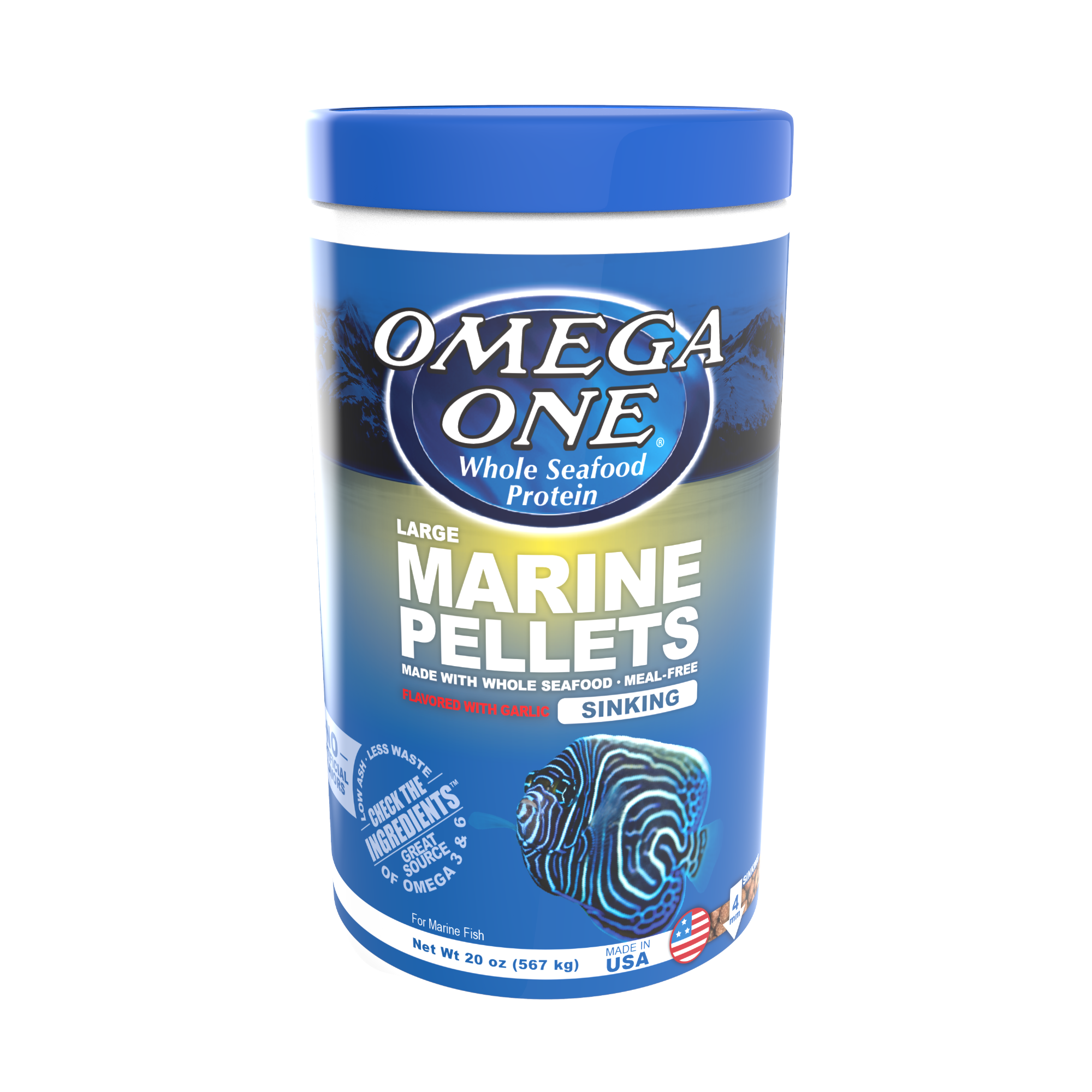 Omega One Marine Sinking Pellet Fish Food Large Pellets 20 oz – Pets ...