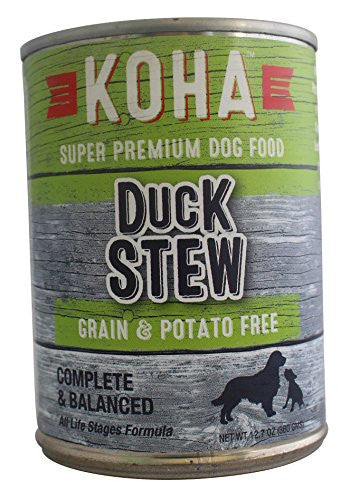 Koha Dog Grain Free Stew Duck 12.7oz C=12 811048021526 – Pets Warehouse