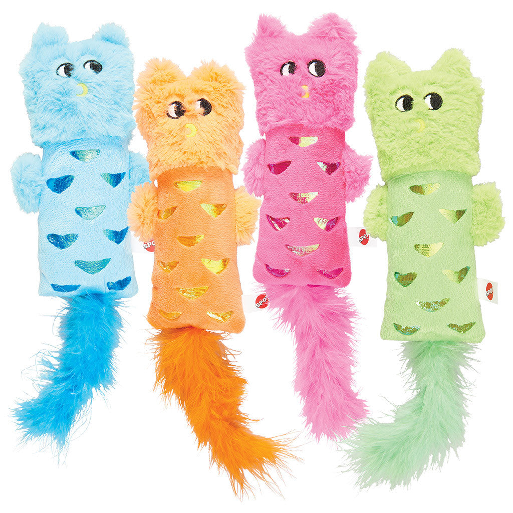 Ethical ProduCats Inc Toy Cat Hug N Kick Shimmer Plush Cat Toy ...